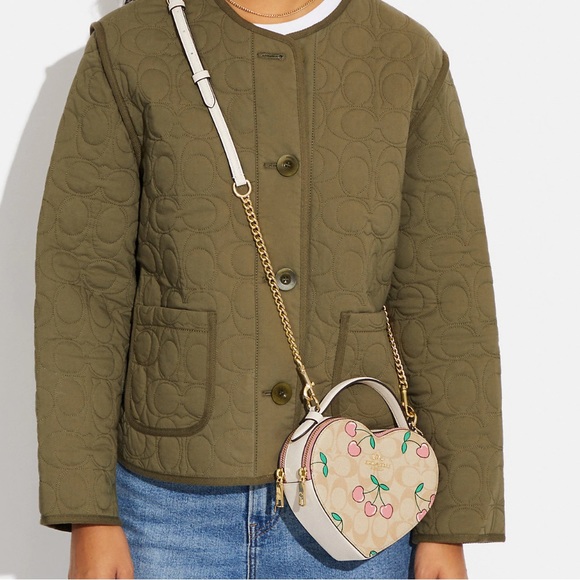 Coach | Bags | Coach Heart Crossbody In Signature Canvas With Heart ...